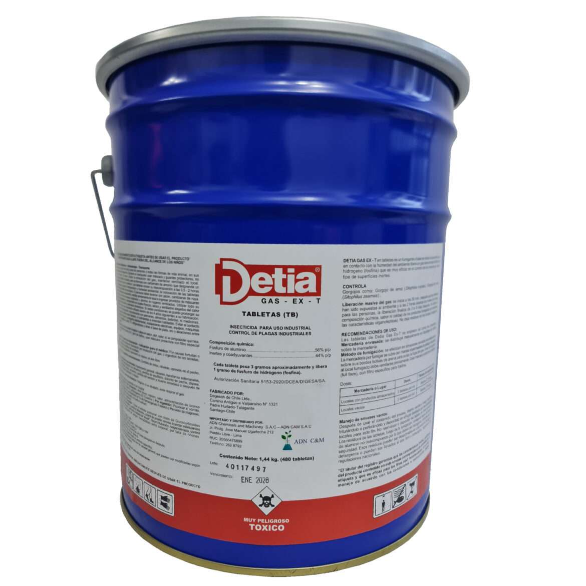 DETIA GAS LATA POR 12 KG (08 Bolsas de 500 Tabletas) / INSECTICIDA ...